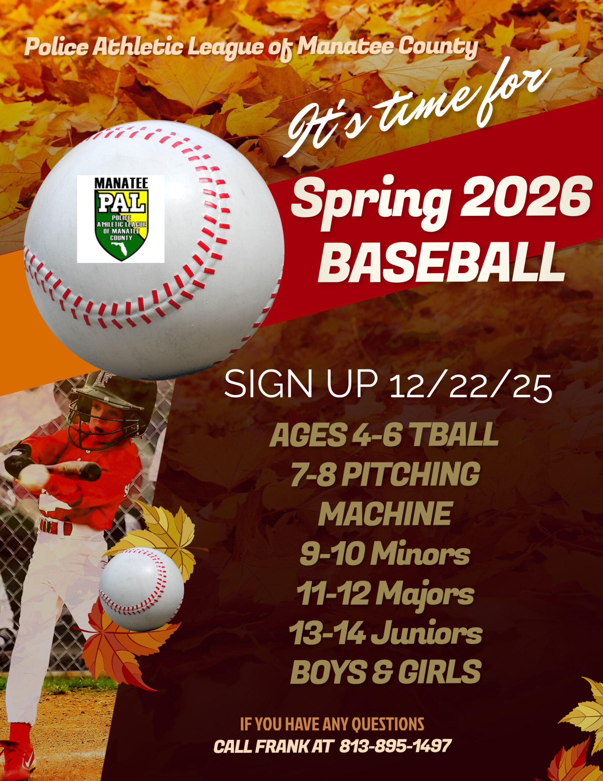 2026 Spring Baseball – Manatee PAL Announcements